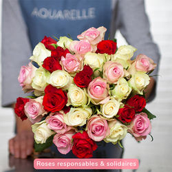 Bouquet de roses - Livraison de 30, 40, 50, 60 roses | Aquarelle